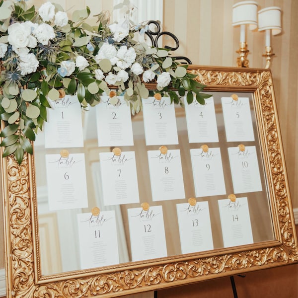 3x5 Wedding Seating Chart Template Calligraphy, Table Seating Chart ...