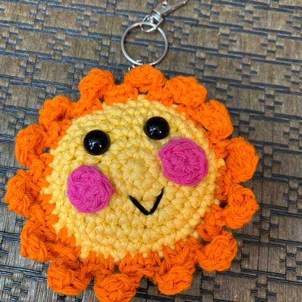 Sun Keychain Crochet Pattern, Crochet Sun, Amigurumi Pattern, Crochet ...