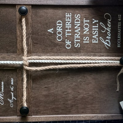 A Cord of Three Strands Unity Ceremony Braided Cord Cross Sign, Wedding ...