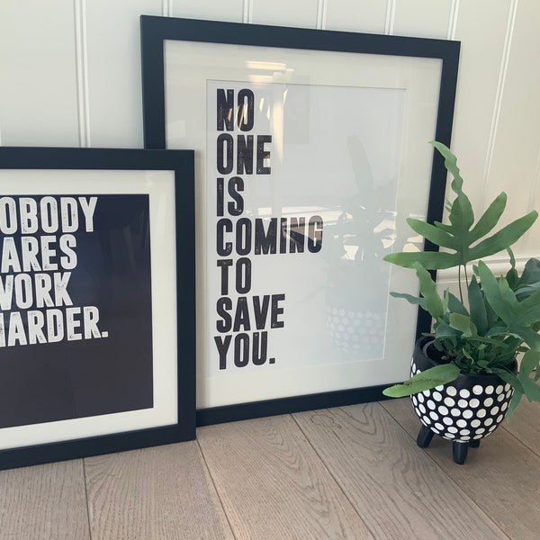 Jocko Willink Nobody Cares Work Harder Motivational Poster, Wall Art ...