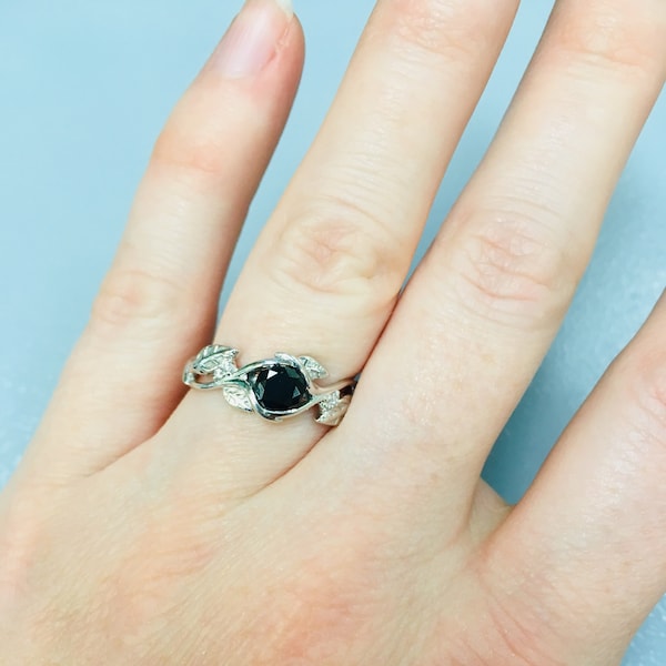 Ivy Fleur Gold Flower Vine Engagement Ring - Etsy