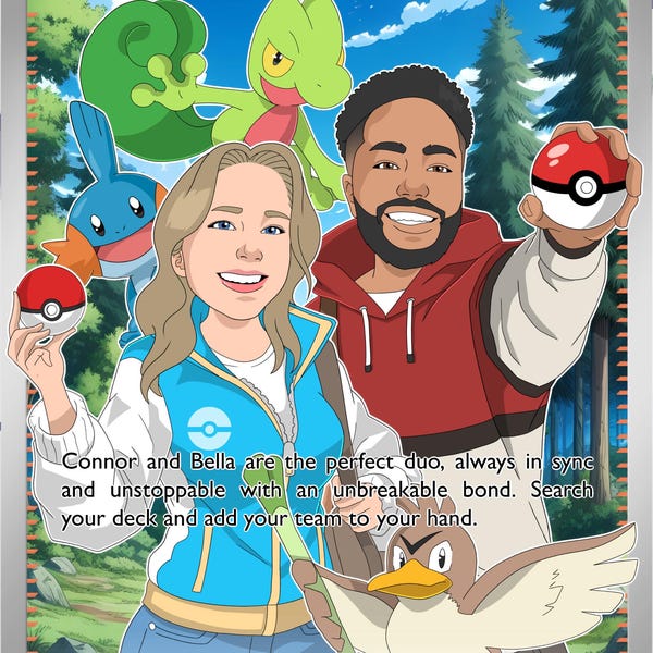 Custom Pokemon Portrait, You as a Pokemon Trainer, the Perfect Gift - Etsy