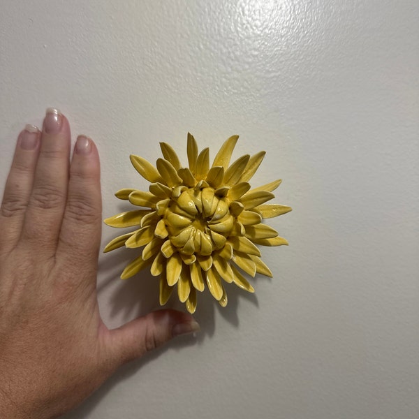 Handmade Ceramic Flower, Wall Art, Blue Succulent, Tabletop Decor ...