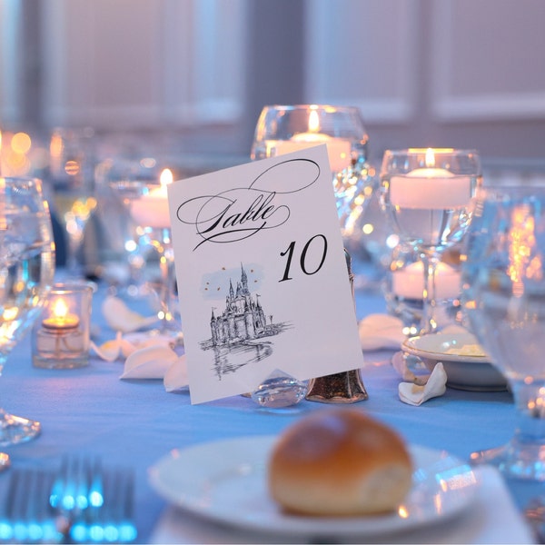 Disney Inspired Fairytale Wedding, Castle Skyline Table Numbers 1-10 - Etsy