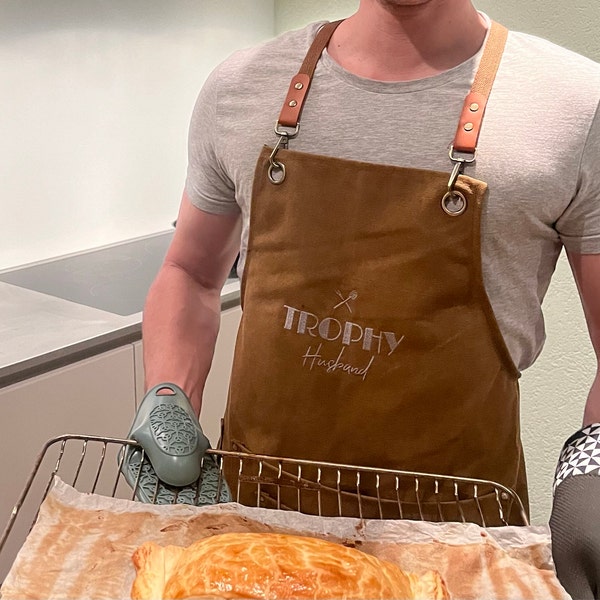 Personalized Bar Apron, Canvas Workshop Apron With Pockets, Custom Gift ...