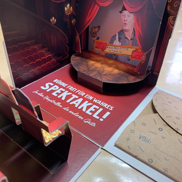 TADAA-BOX "Bühne frei" DIY – Explosionsbox – originelle Verpackung für ...