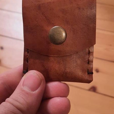 Leather Keychain, Leather Key Holder, Triangle Key Fob, Small Coin ...