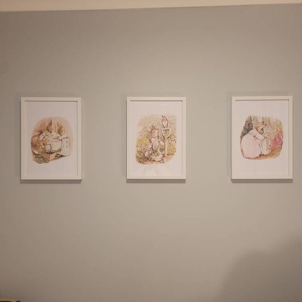 PETER RABBIT Wall Art Pink Peter Rabbit Prints Vintage Girl Nursery ...