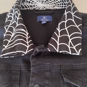 Spider Web Collar Screen Printed Patch Horror Punk Black Metal Goth - Etsy