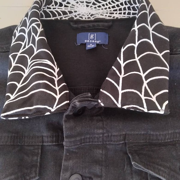 Spider Web Collar Screen Printed Patch Horror Punk Black Metal Goth - Etsy