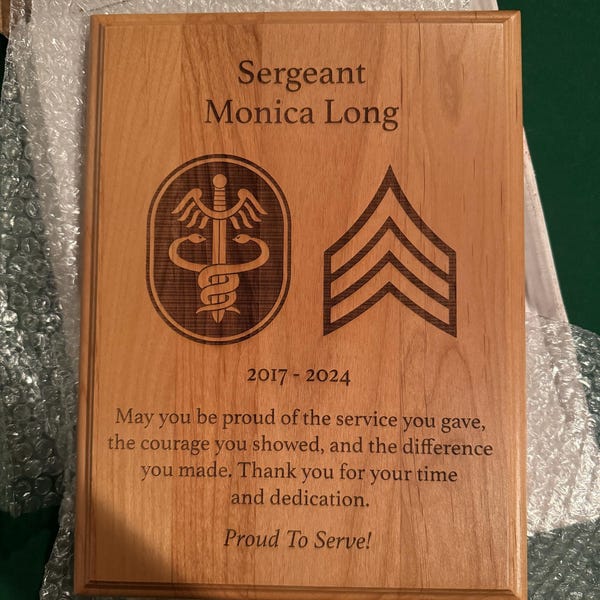 Custom Military Flag Plaque - Personalized Wood Flag With Engraved ...