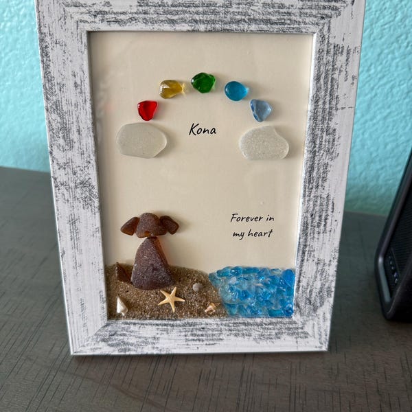Sea Glass Art, Pebble Art, A Dogs Love Quote, Pebble Dog, Customizable ...