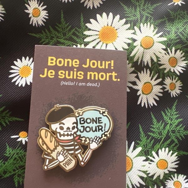 Bone Jour Skeleton Hard Enamel Pin - Etsy