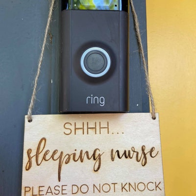 Sleeping Nurse Life Door Sign-do Not Knock Ring Doorbell Disturb ...