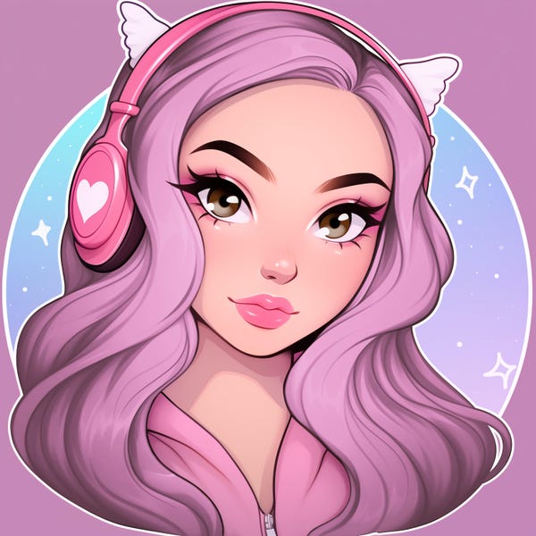 Twitch Icon Anime Streamer Art Twitch Profile Pic Streaming No ...