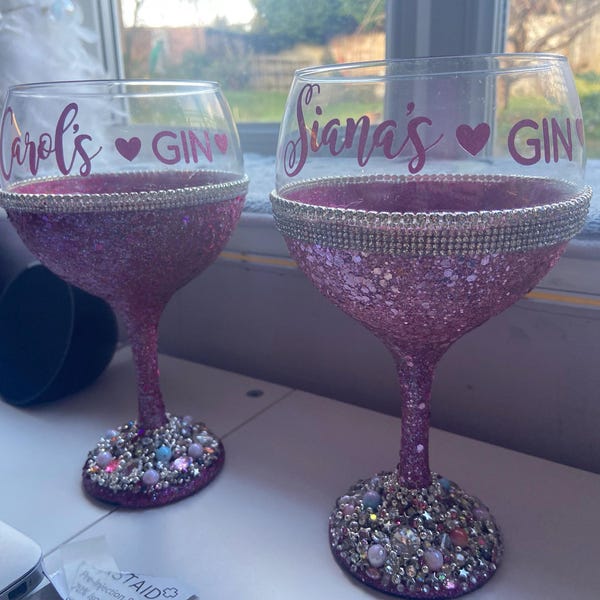 Gin Glass Decal, Gin Glass Sticker, Names for Drinks Glasses ...