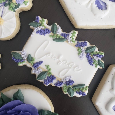 Floral Rectangular Plaque Cookie Cutter Floral Plaque Cookie Cutter 3D ...