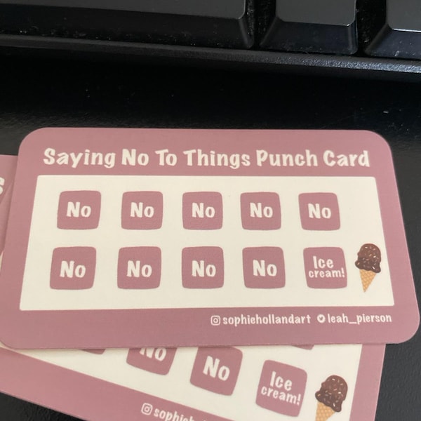 Saying No to Things Punch Card - OPEN REWARD Pack of 5 | Stocking ...