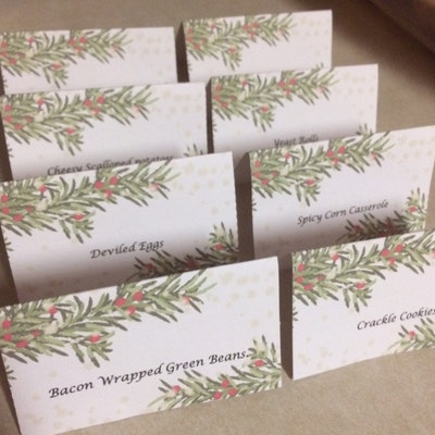 Printable Christmas Dinner Place Cards Digital Instant Editable PDF ...