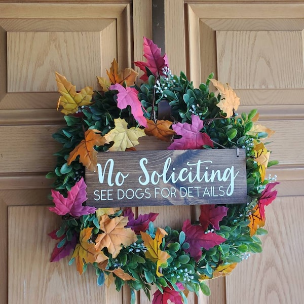 No Soliciting See Dog for Details | No Soliciting Wood Sign | Funny No ...