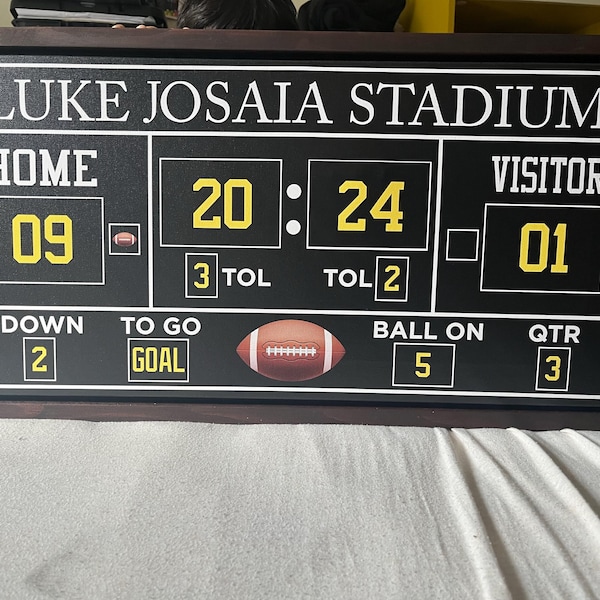 Custom Football Scoreboard Sign: Personalized Sports Decor - Etsy