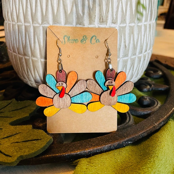 Turkey Earring SVG - Glowforge Ready - SVG Only - Thanksgiving - Fall ...