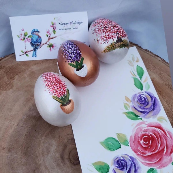Haftsin Eggs, Set of 3 Hand-painted Wooden Egg. Haft Sin Eggs/nowruz Eggs/norouz Eggs/haftseen ...