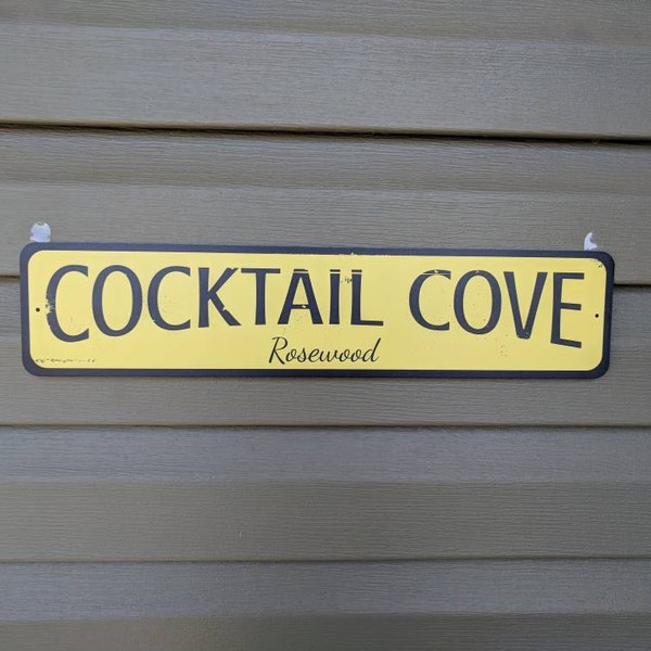 Cocktail Cove Sign, Personalized Beach Location Sign, Custom Beach Bar ...