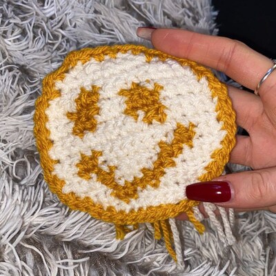 SMILEY COASTER PATTERN pdf Only Crochet Pattern - Etsy