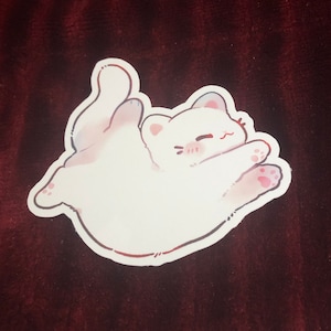 Stretchy Kitty Vinyl Sticker/ Laptop Stickers/ Cute Stickers - Etsy