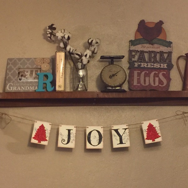 Joy Banner, Christmas Banner, Christmas Photo Prop, Mantle Decoration ...