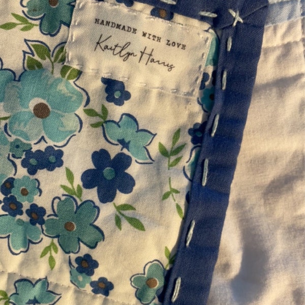 1 Large Beautiful Customizable Cotton Quilt Label, Chunky Name, Quilt ...