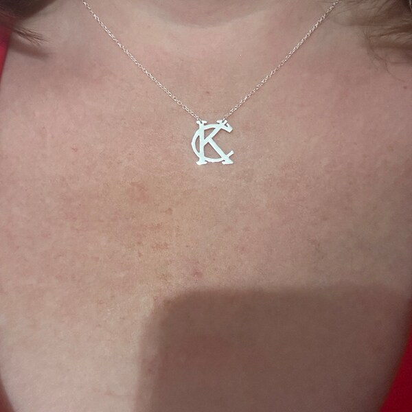 Kansas City Necklace "small"; KC Pendant Necklace; Kansas City Royals ...