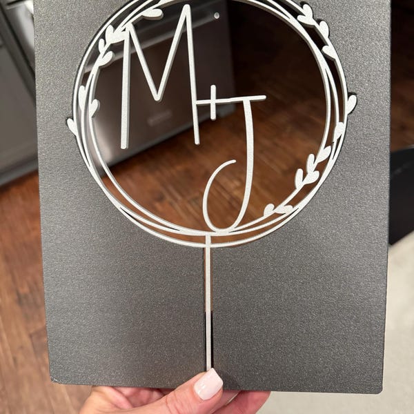 Gold Monogram Wedding Cake Topper Personalized,custom Initials Cake ...