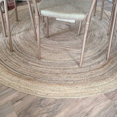6 Feet Round Jute Rug, Hand Braided Entryways Round Area Rug, Living ...