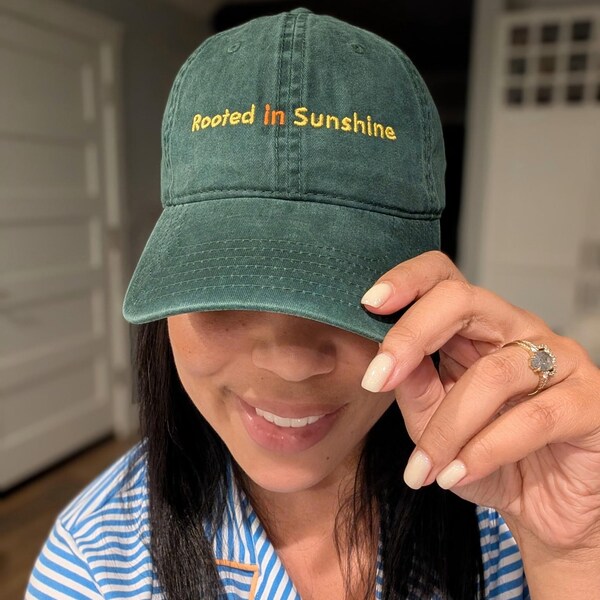 Custom Text Embroidered Hat, Your Text Here, Cool Quote Cap, Vintage ...