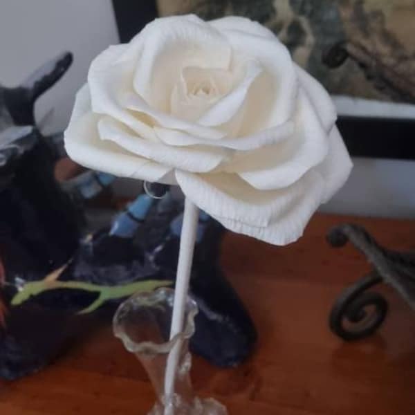 Paper Willow Rose 9th Anniversary Gift for Her / Paper Willow Wood Rose ...