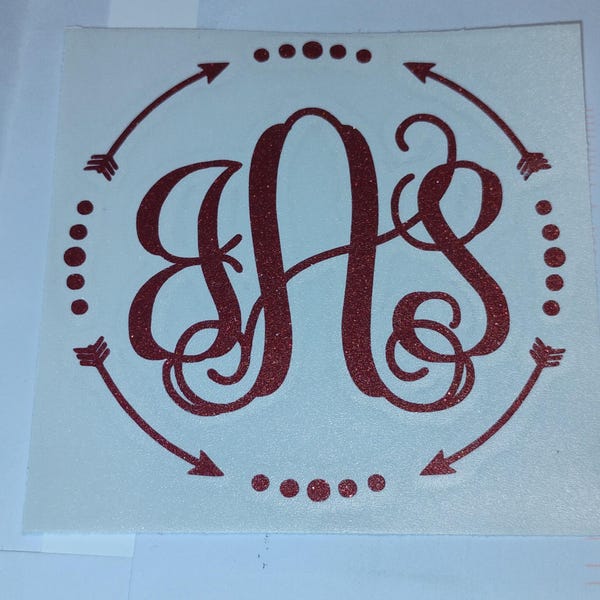 4 Letter Monogram Decal, Monogram Car Decal, Four Letter Monogram ...