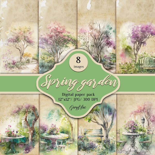 Spring Garden Clipart, Floral Clip Art, Png. Digital Watercolor. Free ...