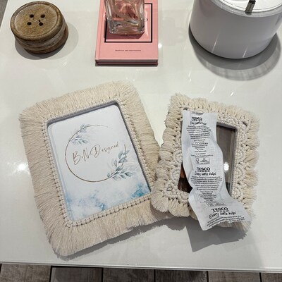 Custom Frame, Lace-patterned Photo Frame, Boho Macrame Picture Frame ...