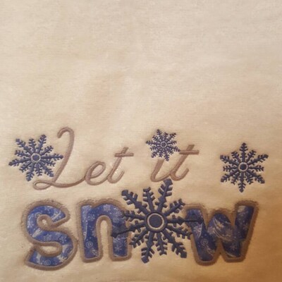 Let It Snow Applique Machine Embroidery Design Digital Pattern - Etsy