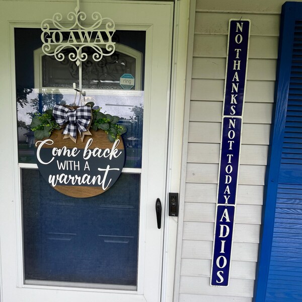 Front Door Hanger Wood Raised Letter Welcome Sign Family Last Name ...