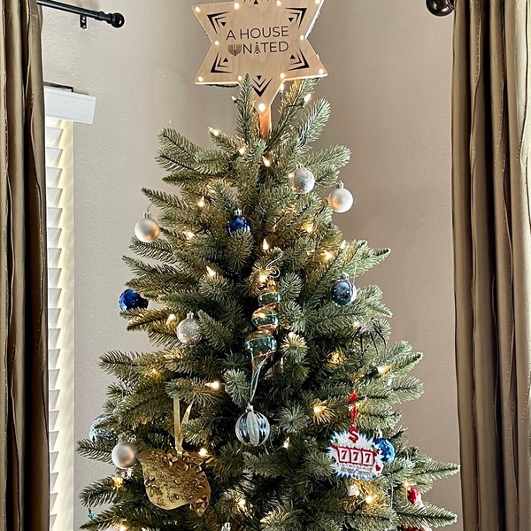 Star of David Tree Topper A House United™ Jewish Christmas Chanukah ...