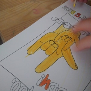 ASL "friend" Coloring Page--sign Language for Friend Printable - Etsy