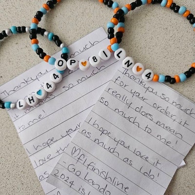 F1 Driver Name & Number Bracelet - Etsy