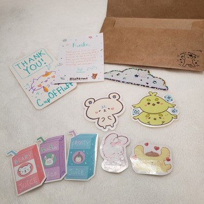 Kawaii Animal Juice Boxes Waterproof Sticker Water Bottle - Etsy