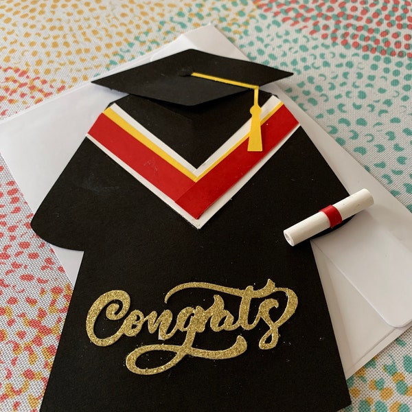 Graduation Gift Card Holder, DIY Graduation Card, Cap and Gown Svg ...