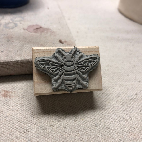 Hand Drawn Bee Stamp for Weddings and Favors, Tiny Honey Bee Rubber ...