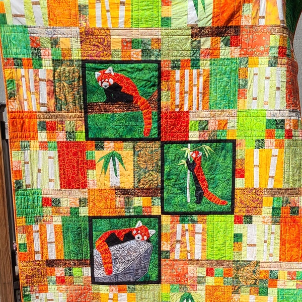 Set of 3 Red Panda Paper-piecing Quilt Patterns, PDF - Etsy