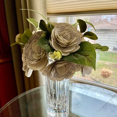 Custom Book and Color Rose Bouquet, Wedding Bouquet - Etsy